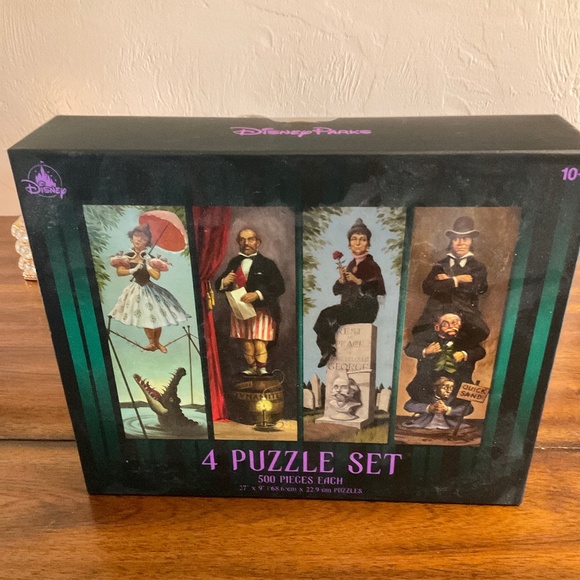 Disney | Games | Disney The Haunted Mansion Stretching Artwork 4pack Set Of 50 Pieces Each New ...